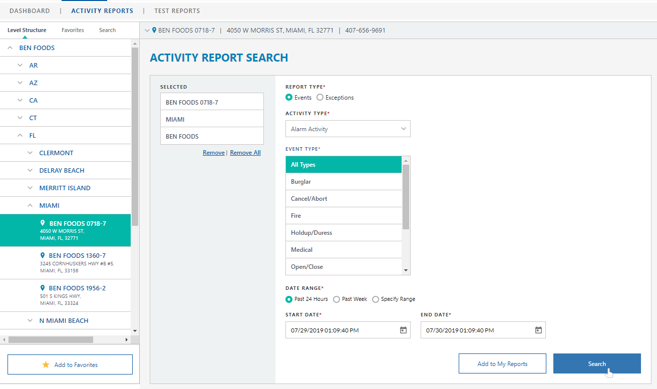 What's New: Activity Reports Search