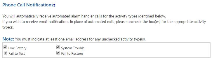 Selecting Activity Types to Not be Called by the Automated Alarm Handler