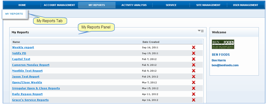 About My Reports