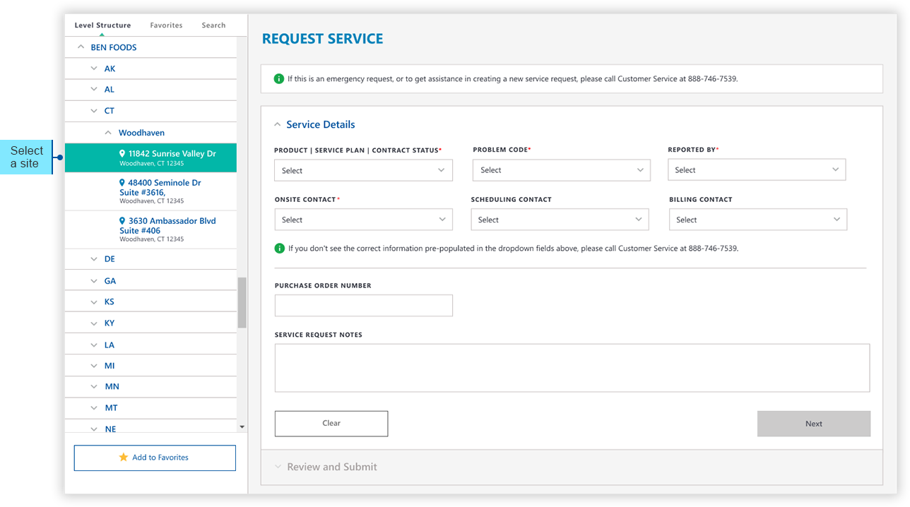 Service Request