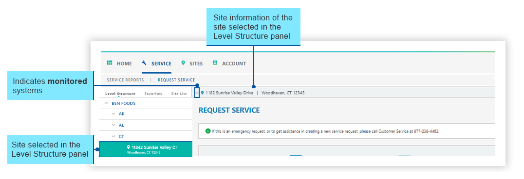 Using the site info panel